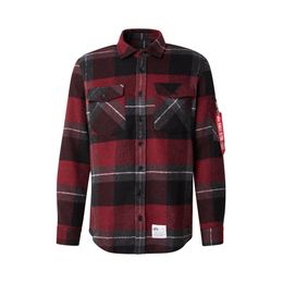 Alpha Industries Hemd Herren Gr&ouml;&szlig;e XL grau / blutrot / schwarz / wei&szlig;