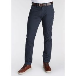 DELMAO Herren Chinohose, blau, Gr. 32, unifarben, Obermaterial: 98% Baumwolle, 2% Elasthan, Hosen, mit Details