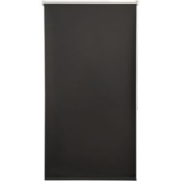 Seitenzugrollo K-home, B:55cm H:200cm, schwarz, Polyester, Rollos, "Thermo Klemmfix-Rollo", 1 St&uuml;ck