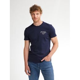 T-Shirt PETROL INDUSTRIES, Jungen, Gr. XXL, blau (deep capri), Jersey, Obermaterial: 100% Baumwolle, unifarben, regular fit normal, Rundhals, gerader Abschluss, Shirts T-Shirt, mit Logo Schriftzug