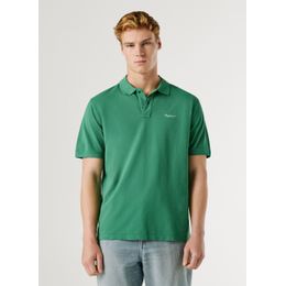 Pepe Jeans Damen Poloshirt "OSCAR"woods gr&uuml;n, Gr. M, bestickt, unifarben, Piqu&eacute;, Obermaterial: 100% Baumwolle, Shirts, aus Baumwoll-Piqu&eacute;, mit