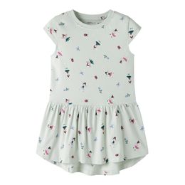 name it M&auml;dchen Jerseykleid "NMFVIGGA CAPSL DRESS F1 NOOS"pale aqua aop:fairy garden, Gr. 110, bedruckt, Jersey, Obermaterial: 100% Baumwolle,