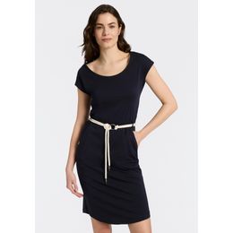 Ragwear Damen Minikleid "LILITHE O", schwarz, Gr. S, unifarben, Jersey, Obermaterial: 50% Baumwolle, 50% Modal, Kleider, mit Taillen-Bindeg&uuml;rtel