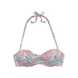 Venice Beach Damen B&uuml;gel-Bandeau-Bikini-Top "Paislee", gr&uuml;n, Gr. 36, Paisleymuster, bedruckt, Recycling-Polyamid, Bikini-Oberteile, bedruckt,