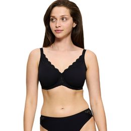 Triumph Damen B&uuml;gel-BH "Amourette W01", Gr. 90, schwarz, Microtouch, Obermaterial: 68% Polyamid, 32% Elasthan, unifarben, BHs, verkleinert die Brust