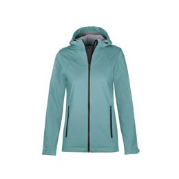 TRIGEMA Damen Softshelljacke "TRIGEMA Taillierte Softshell&ndash;Kapuzenjacke", gr&uuml;n, Gr. M, Stoff, 88% Polyamid, 12% Elastan, Jacken