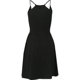 Urban Classics Damen A-Linien-Kleid "Urban Classics Damen Ladies Spaghetti Dress", schwarz, Gr. S, unifarben, 95% Baumwolle, 5% Elasthan, Kleider