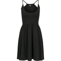 Urban Classics Damen A-Linien-Kleid "Urban Classics Damen Ladies Spaghetti Dress", schwarz, Gr. XS, unifarben, 95% Baumwolle, 5% Elasthan, Kleider