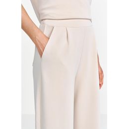 RICHROYAL Damen Culotte, beige, Gr. M, unifarben, Jersey, Obermaterial: 52% Modal, 42% Polyester, 6% Elasthan, Hosen, Regular fit mit Bundfalten