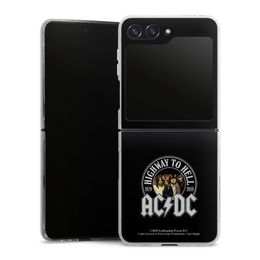 DeinDesign Galaxy Z Flip 5 Handy Hard Case Schutzh&uuml;lle transparent Smartphone Handy H&uuml;lle Acdc Official Licensed Product Rock Hard Case