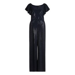 Vera Mont Damen Overall "Damen im Glitzer-Look", blau, Gr. 48, Obermaterial: 86% Polyamid, 9% Polyester, 5% Elasthan. Futter: 100% Polyester, Overalls