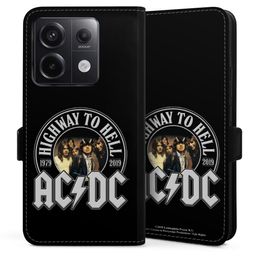 DeinDesign Xiaomi Redmi Note 13 Pro 5G Handy Klapph&uuml;lle Handyh&uuml;lle aus Kunst Leder schwarz Flip Case Acdc Official Licensed Product Rock Sideflip mit Lasche
