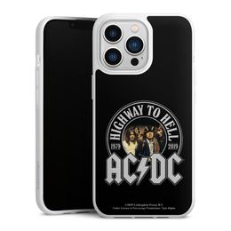 DeinDesign iPhone 13 Pro Handy Silikon H&uuml;lle Case wei&szlig; Handyh&uuml;lle Acdc Official Licensed Product Rock Silikon Case