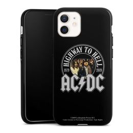 DeinDesign iPhone 12 mini Handy Silikon H&uuml;lle Case schwarz Handyh&uuml;lle Acdc Official Licensed Product Rock