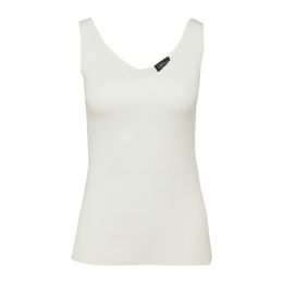Damen Stricktopcream, Gr. 46, s.Oliver BLACK LABEL, unifarben, Strick, Obermaterial: 70% Viskose, 30% Polyamid, Tops, mit tiefen V-Ausschnitt hinten