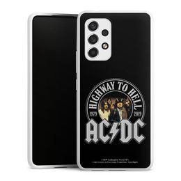 DeinDesign Galaxy A53 5G Handy Silikon H&uuml;lle Case wei&szlig; Handyh&uuml;lle Acdc Official Licensed Product Rock Silikon Case