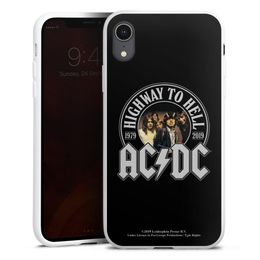 DeinDesign iPhone Xr Handy Silikon H&uuml;lle Case wei&szlig; Handyh&uuml;lle Acdc Official Licensed Product Rock Silikon Case