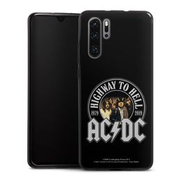 DeinDesign Huawei P30 Pro Handy Silikon H&uuml;lle Case schwarz Handyh&uuml;lle Acdc Official Licensed Product Rock