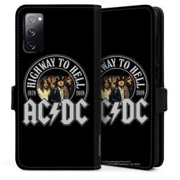 DeinDesign Galaxy S20 Handy Klapph&uuml;lle Handyh&uuml;lle aus Kunst Leder schwarz Flip Case Acdc Rock Official Licensed Product Sideflip mit Lasche