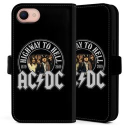 DeinDesign iPhone 17e Handy Klapph&uuml;lle Handyh&uuml;lle aus Kunst Leder schwarz Flip Case Acdc Official Licensed Product Rock Sideflip mit Lasche
