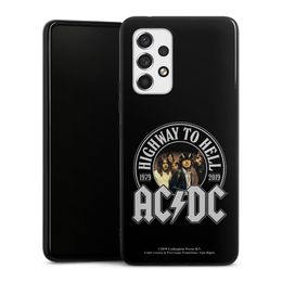DeinDesign Galaxy A53 5G Handy Silikon H&uuml;lle Case schwarz Handyh&uuml;lle Acdc Official Licensed Product Rock