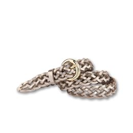 Bernd G&ouml;tz BERND G&Ouml;TZ Damen Flechtg&uuml;rtel "Flechtg&uuml;rtel mit Goldschlie&szlig;e in Hufeisenform"platin, Gr. 95, Rindsleder, G&uuml;rtel