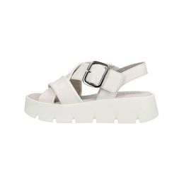 Gabor Damen Plateausandaletten "Gabor Sandalen Glattleder", Gr. 38,5, wei&szlig;, Glattleder, Schuhe