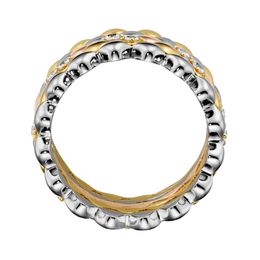Damen Silberring "5-teilig mit Zirkonia, tricolor, Silber 925", 54, Silber 925 (Sterlingsilber), rosa, Giorgio Martello MILANO, Silber 925