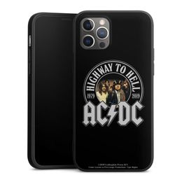 DeinDesign iPhone 12 Pro Handy Premium Silikon H&uuml;lle Handyh&uuml;lle schwarz Case Acdc Official Licensed Product Rock Silikon Premium Case