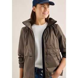 Cecil Damen Windbreakermocha taupe, Gr. M, unifarben, Stoff, 100% Polyester, Jacken, mit Stehkragen