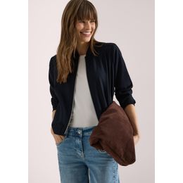 Cecil Damen Kurzjacke, blau, Gr. XXL, unifarben, Stoff, 95% Polyester, 5% Elasthan, Jacken, mit Glitzerdetail