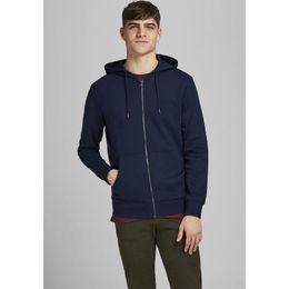 Jack & Jones Jack & Jones Herren Kapuzensweatjacke &raquo;JJEBASIC Hoodie mit Rippb&uuml;ndchen und angenehmem Tragegef&uuml;hl&laquo; unifarben, modisch, regular fit, Baumwollmischung,