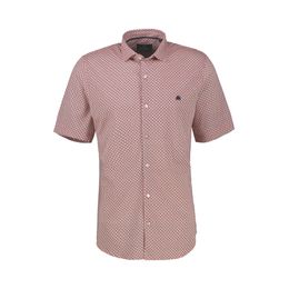 Lerros Herren Kurzarmhemdvivid rot, Gr. XXL, gemustert, Web, Obermaterial: 100% Baumwolle, Hemden, mit Minimalprint