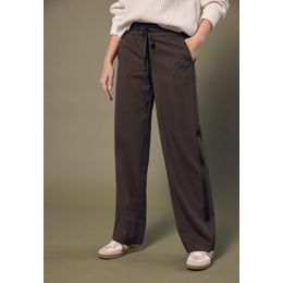 Damen Stoffhose, braun, Gr. 46, STREET ONE STUDIO, unifarben, Stoff, 63% Polyester, 34% Viskose, 3% Elasthan, Hosen, Middle Waist