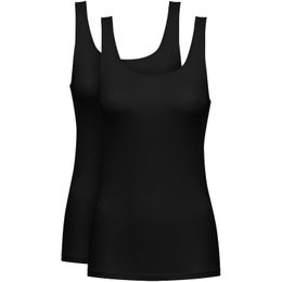 Mey Damen Tanktop &raquo;Pure Sense&laquo; 2er Pack, ohne auftragende Seitenn&auml;hte, schmale Passform schwarz L (XL)