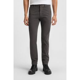 BOSS Orange Herren Chinohose "Slim-fit", grau, Gr. 34, unifarben, Web, Obermaterial: 97% Baumwolle, 3% Elasthan, Hosen, Aus komfortabler