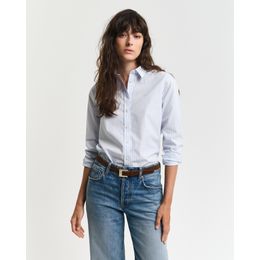 Gant Damen Hemdbluse "REG POPLIN STRIPED SHIRT", blau, Gr. 40, gestreift, Popeline, Obermaterial: 100% Baumwolle, Blusen, mit einer kleinen