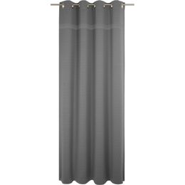 Vorhang WIRTH, B:150cm H:255cm, grau, Jacquard, Baumwolle, Leinen, Modal, Wohnzimmer, Gardinen, "Wiessee"