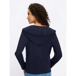 Heine Damen Sweatblazer "Sweatblazer", blau, Gr. 36, 76% Polyester, 20% Viskose, 4% Elasthan, Blazer