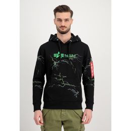 Alpha Industries Herren Hoodie &raquo;Lightning AOP Hoodie&laquo; gr&uuml;n XL