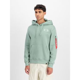 Alpha Industries Herren Kapuzensweatshirt &raquo;BACK PRINT HOODY&laquo;, Baumwollmischung, regular fit gr&uuml;n L