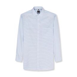 Businesshemd OLYMP "OLYMP Luxor, comfort fit - big, New Kent", Herren, Gr. 47, Normaler Arm, blau (bleu), 100% Baumwolle, Hemden