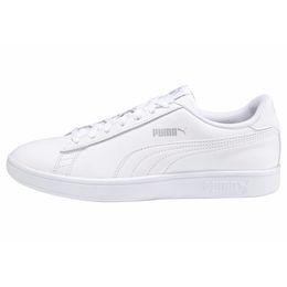 Puma Herren Sneaker "SMASH V2 L", 42, wei&szlig;, Leder, Schuhe, atmungsaktives Obermaterial aus Leder und Synthetik, Schn&uuml;rung