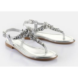Buffalo Damen Sandale "KIRA ICE", Gr. 39, silber, Lederimitat, Schuhe, Riemchensandale, Sommerschuh, Urlaubsandale, Memory Foam Innensohle