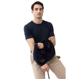 Mey Herren T-Shirt "Hybrid", Gr. XL, blau, Jersey, Obermaterial: 57% Baumwolle, 38% Polyester, 5% Elasthan, Shirts, Geruchshemmend, Atmungsaktiv,