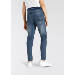Kangaroos Jungen Schlupfjeans "Stretch-Jeans mit schmalem Bein f&uuml;r Jungen", blau, Gr. 140, Denim/Jeans, Obermaterial: 75% Baumwolle, 24% Polyester,