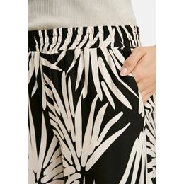 Milano Italy Damen Schlupfhose, schwarz, Gr. 42, bedruckt, Web, Material: 100% Viskose, Hosen, mit Elastikbund