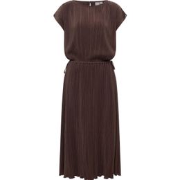 Ragwear Damen Plisseekleid "Galit YOUMODO", braun, Gr. L, Material: 65% Polyester, 35% Viskose, Kleider, Lockeres Plissee-Sommerkleid