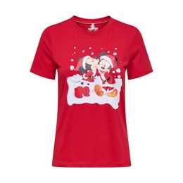 Only Damen Only Kurzarmshirt &raquo;ONLMICKEY LIFE REG S/S TOP BOX XMAS JRS&laquo; S