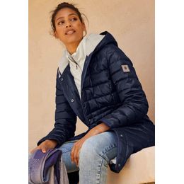 Heine Damen Steppmantel, blau, Gr. 36, unifarben, unifarben mit Farbeinsatz, unifarben mit Farbeins&auml;tzen, 55% Polyester, 45% Polyamid,